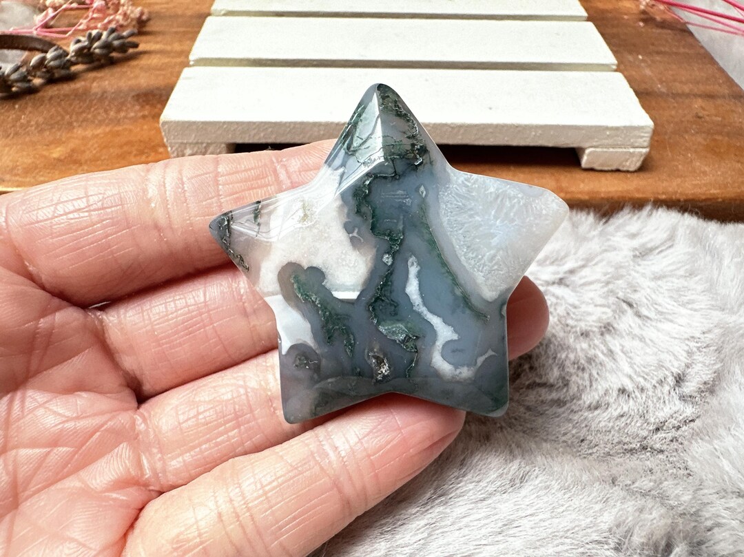 Beautiful Moss Agate Star - Etsy
