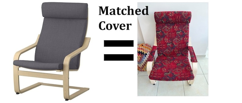 Kilim Designed Poang Armchair Cover Footstool Ottoman Cover Ethnic ...