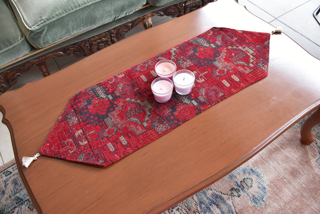 Kilim Designed Table Runner Vintage Table Runner Woven Fabric Table ...