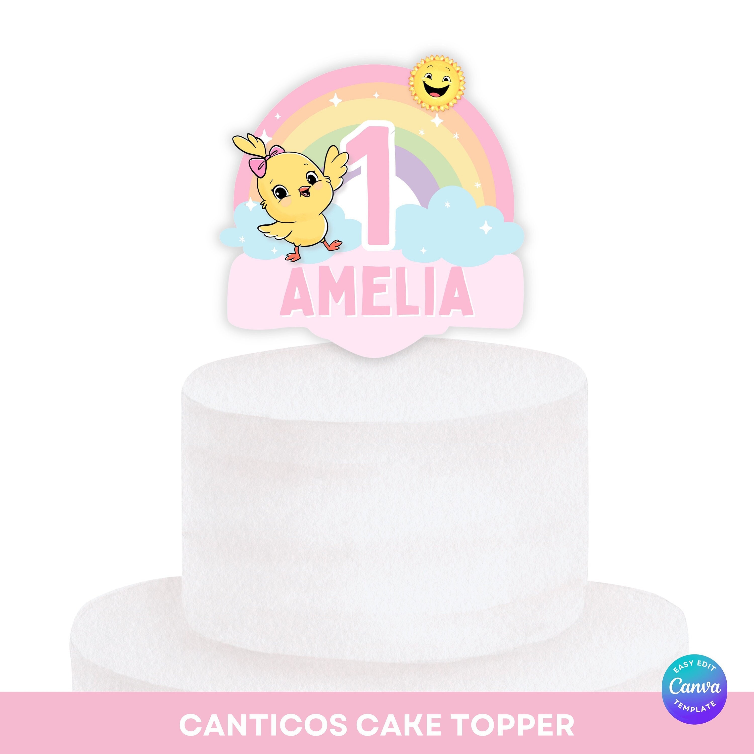 Canticos Birthday Cake Topper Template (digital) - Etsy