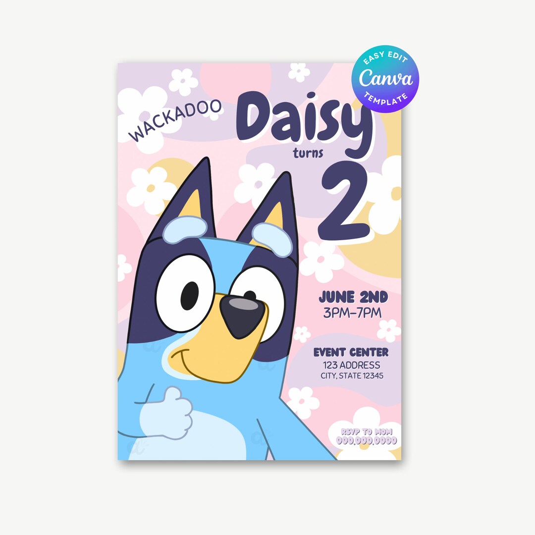 Bluey Invitation Bluey Invitation Template Bluey Birthday - Etsy