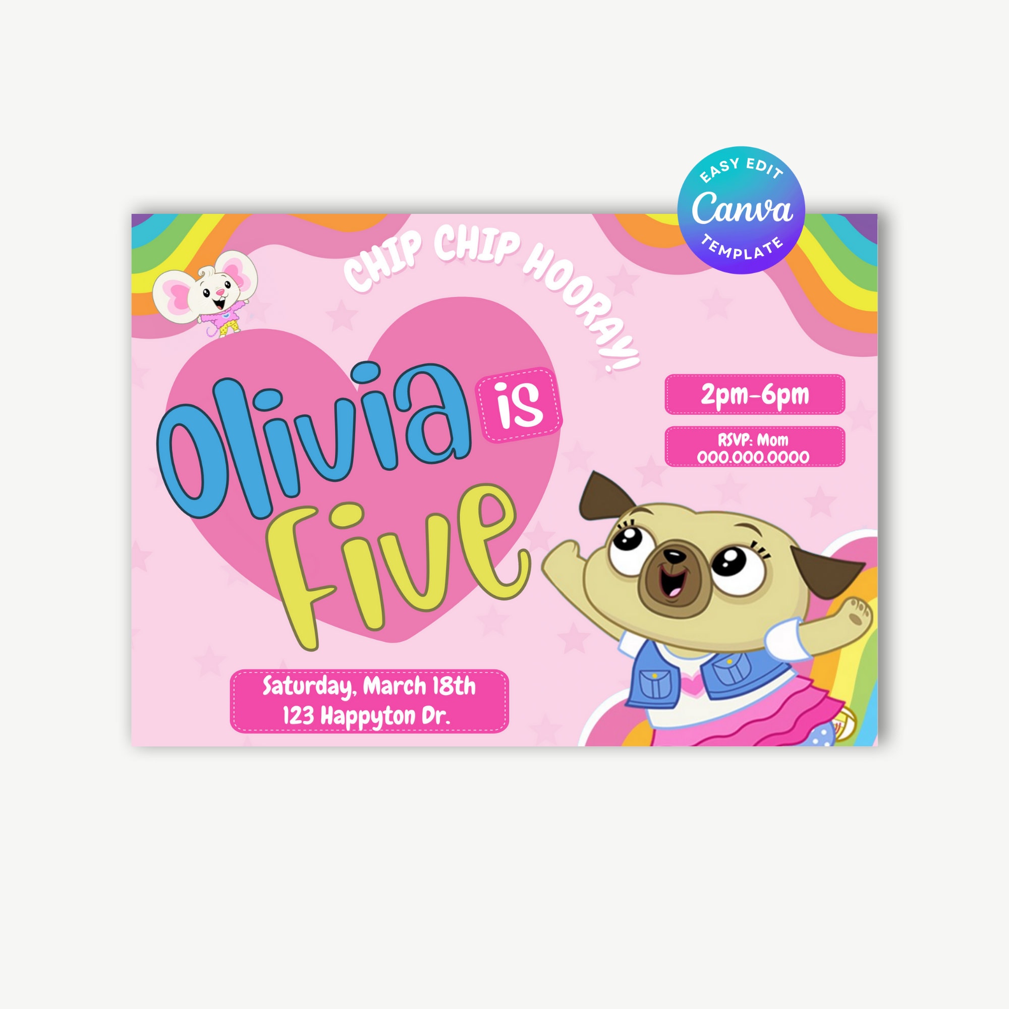 Chip and Potato Birthday, Chip and Potato Invitation, Pawty, Chip ...