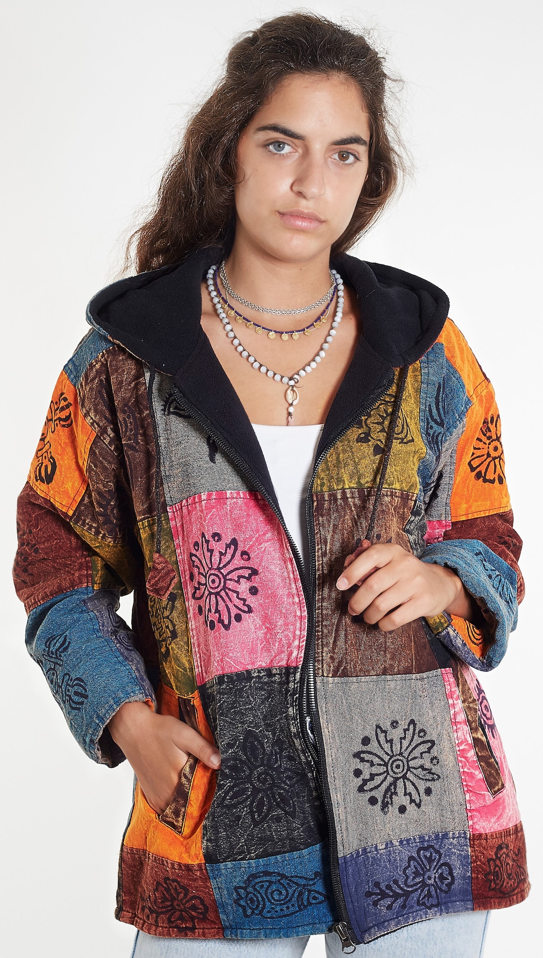 Handmade Boho Patchwork Jacket with Hood – Made in Nepal - Etsy.de