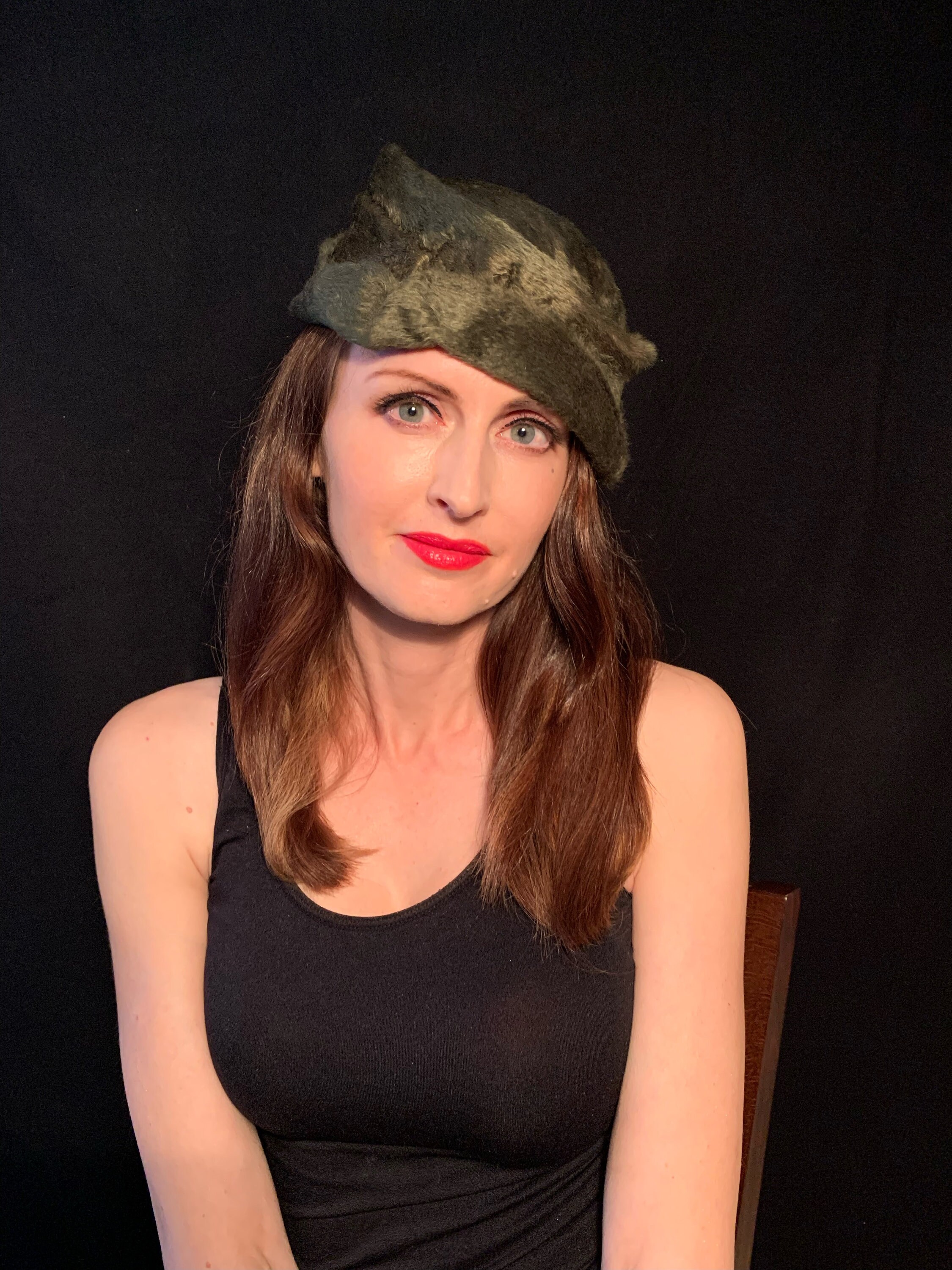 SOLD OUT. the Tanager. Olive Green Hand-sculpted Fur Felt Hat - Etsy