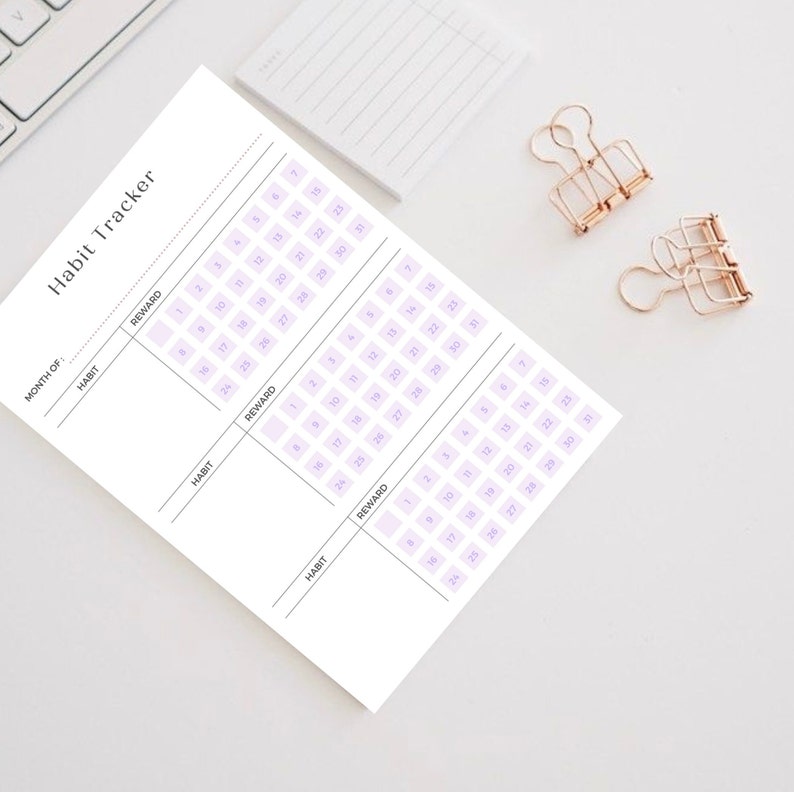 Habit Tracker Printable PDF File, A4 Format, Monthly Tracker Monthly ...