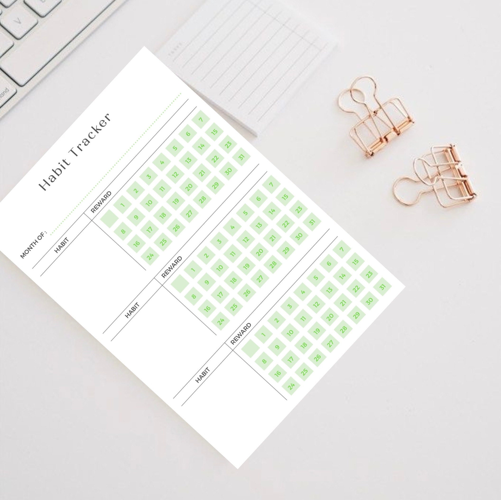Habit Tracker Printable PDF File, A4 Format, Monthly Tracker Monthly ...