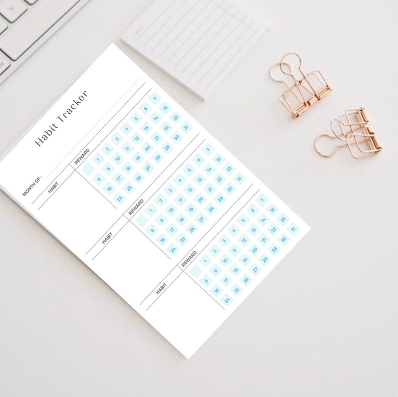 Habit Tracker Printable PDF File, A4 Format, Monthly Tracker Monthly ...
