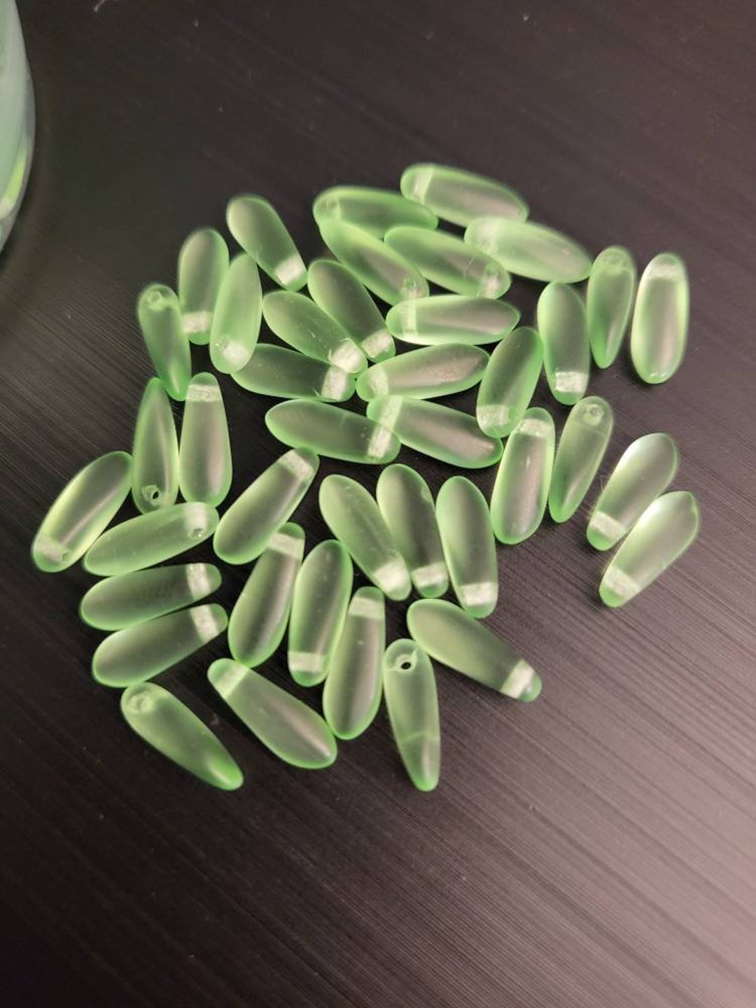 Bright Green Matte Glass Dagger Beads 3×11mm 25pc - Etsy