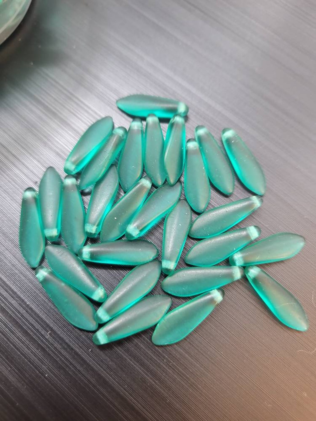 Forest Green Matte Dagger Beads 15×6mm 25pc Glass - Etsy