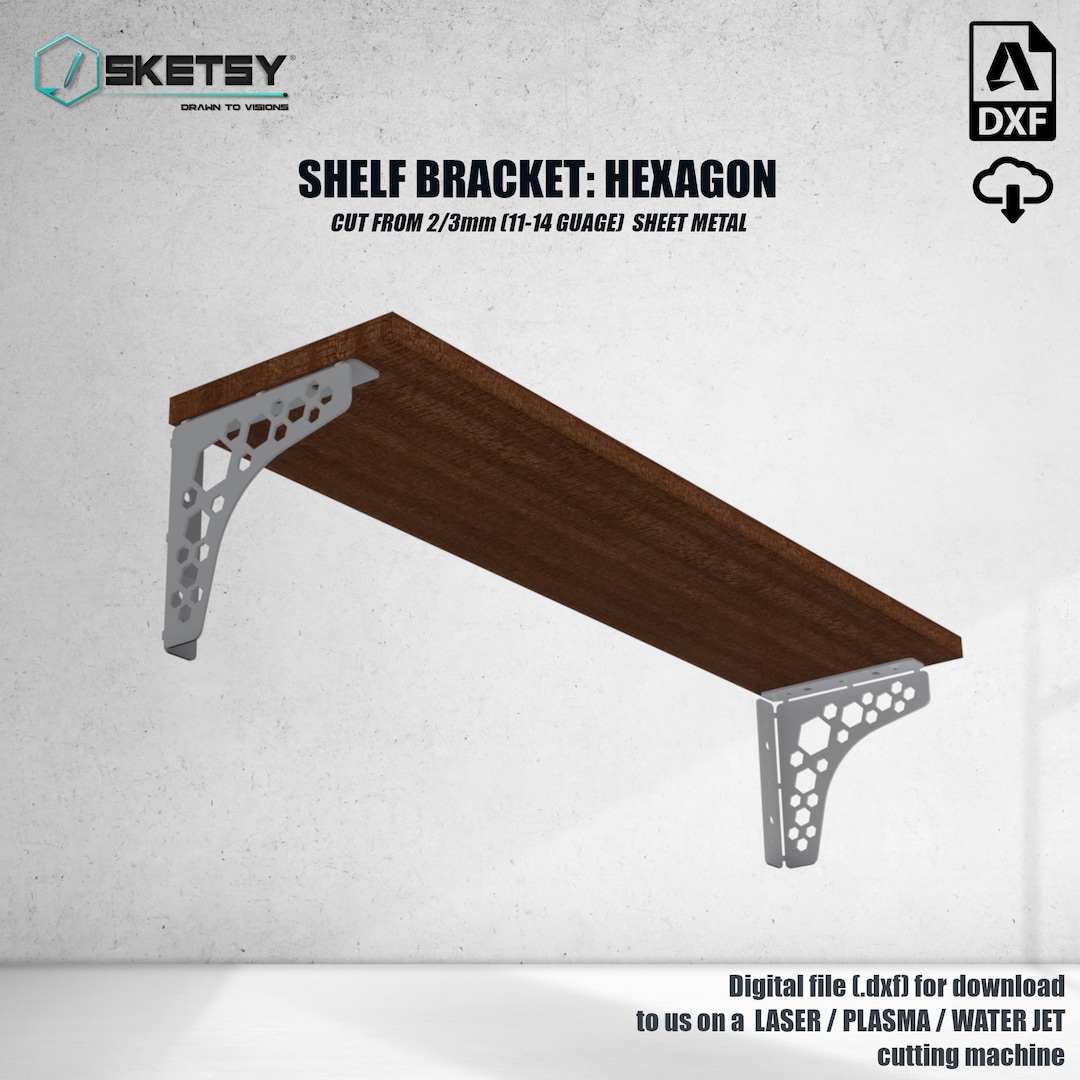 Shelf Bracket DXF File for CNC Cutting Hexagon 2 - Etsy