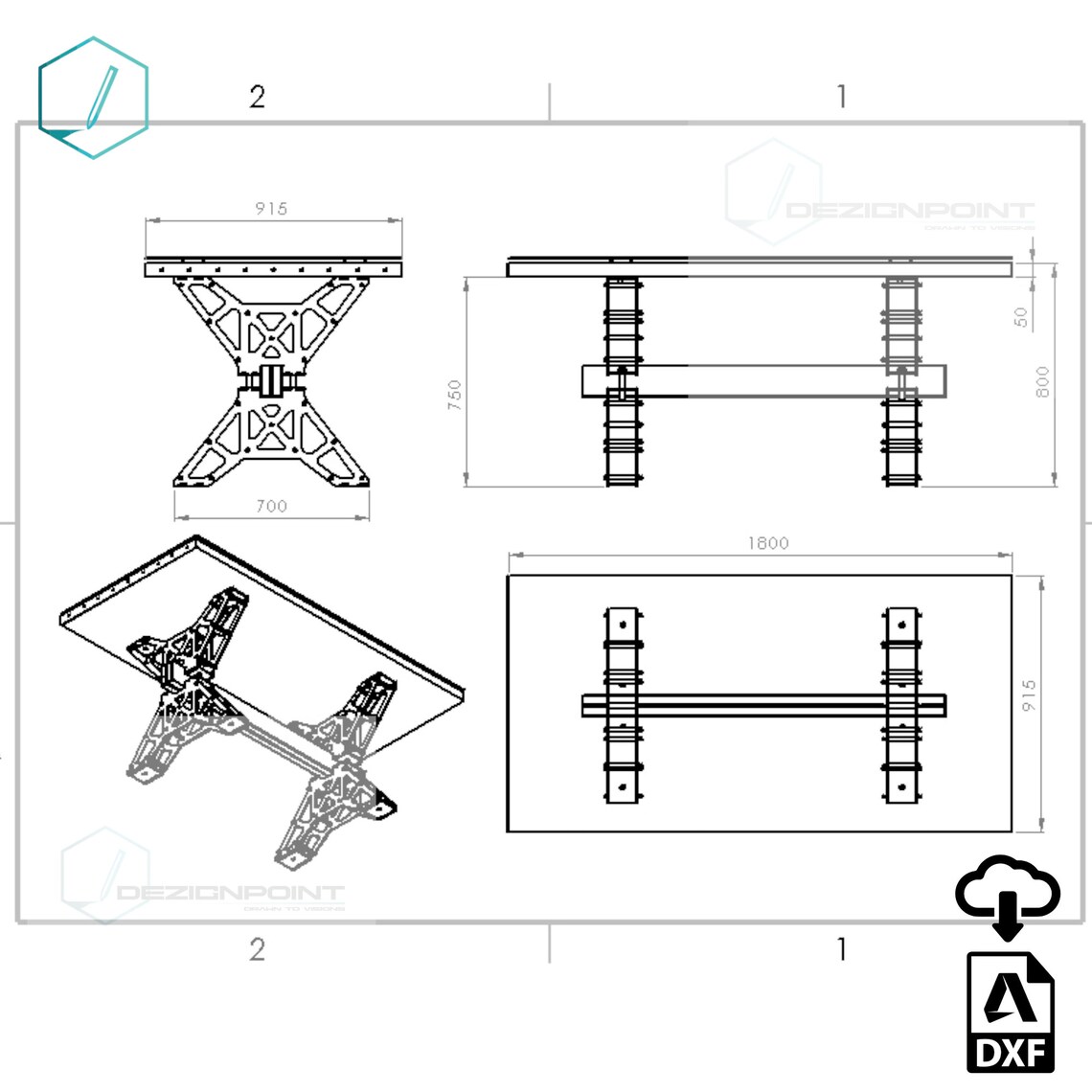Industrial/steampunk Table Legs DXF File for Cnc Cutting - Etsy
