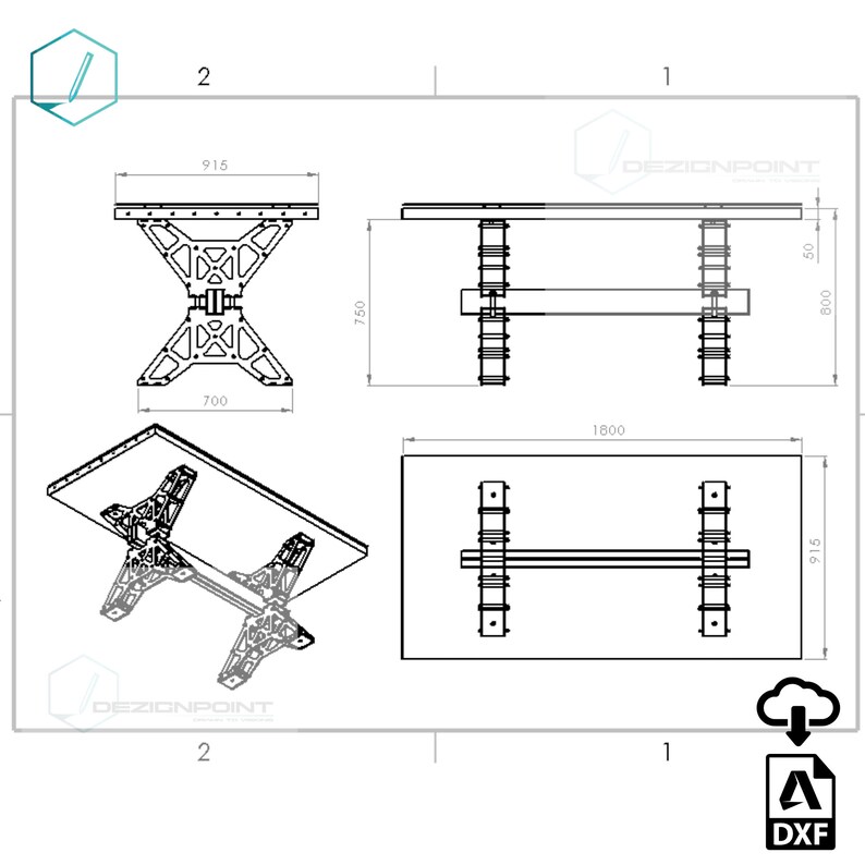 Industrial/steampunk Table Legs DXF File for Cnc Cutting - Etsy
