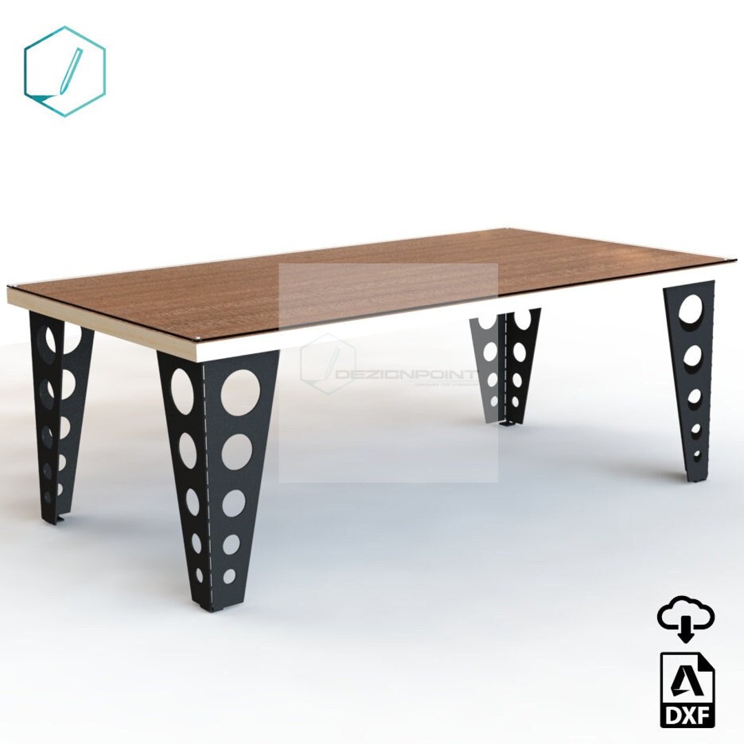 Straight - Circular Modern Table Legs DXF File for CNC Laser/plasma ...