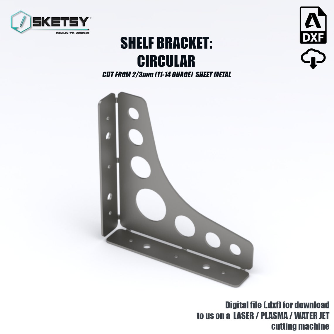 Shelf Bracket DXF File for CNC Cutting - Circular - Etsy