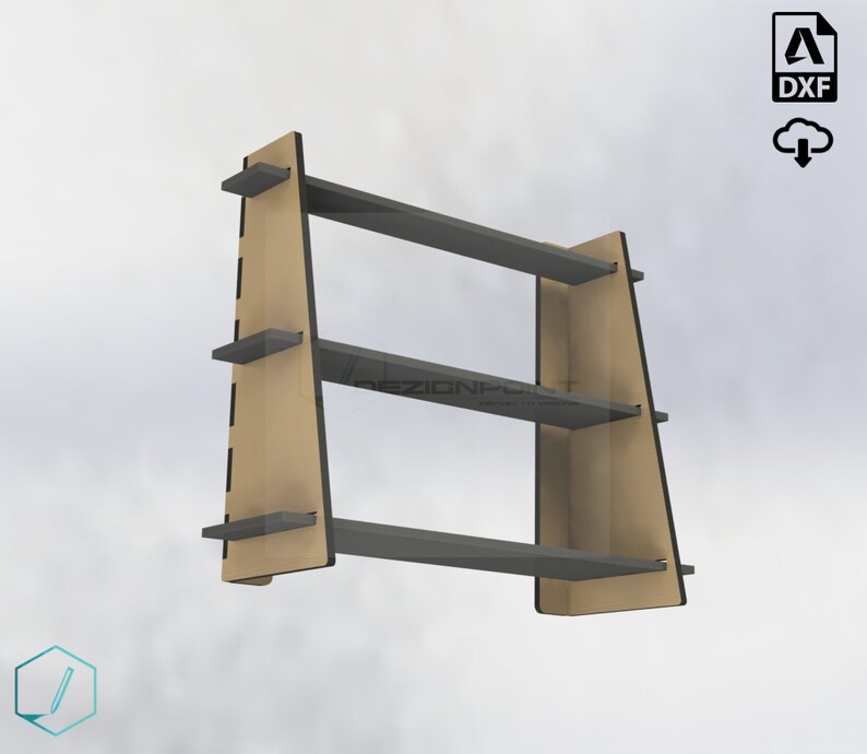 Tri-wood Shelve - DXF Digital File for CNC Cutting - Etsy