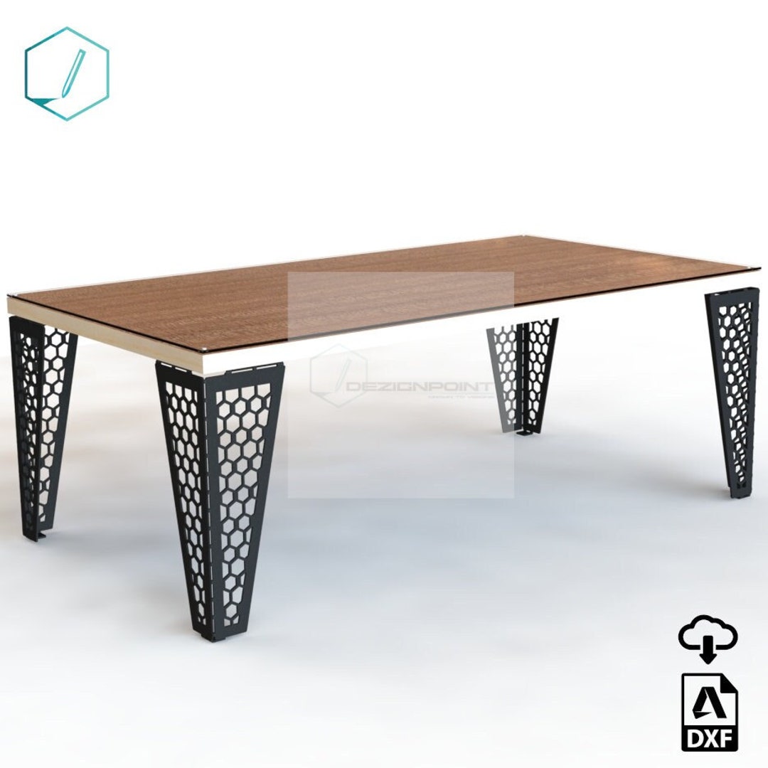 Straight - Hexagon Modern Table Legs DXF File for CNC Laser/plasma ...