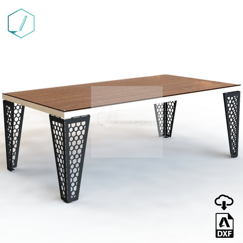 Straight - Hexagon Modern Table Legs DXF File for CNC Laser/plasma ...