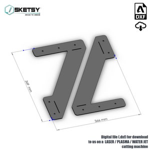 Shelf Bracket DXF File for CNC Cutting - Skew - Etsy