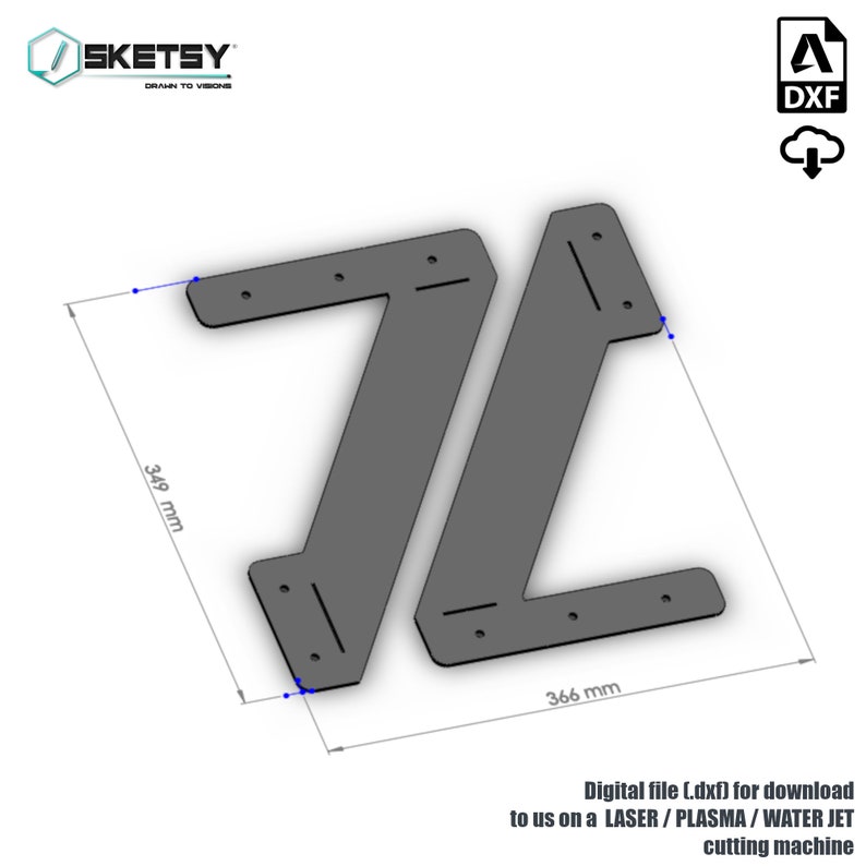 Shelf Bracket DXF File for CNC Cutting Skew - Etsy