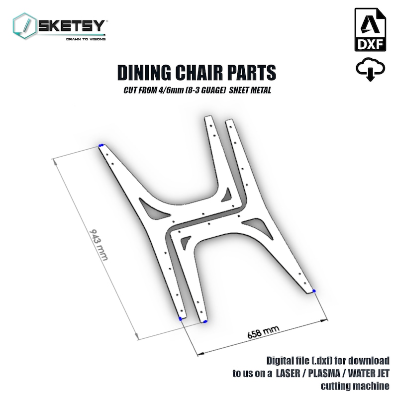 Dining Table and Chairs Set Dxf Files - Etsy