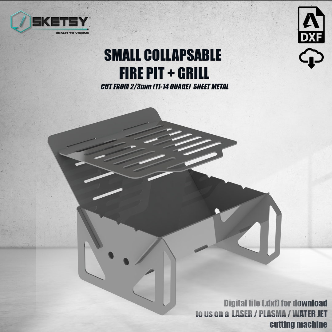 Mini Collapsible Fire Pit BBQ Dxf Files - Etsy