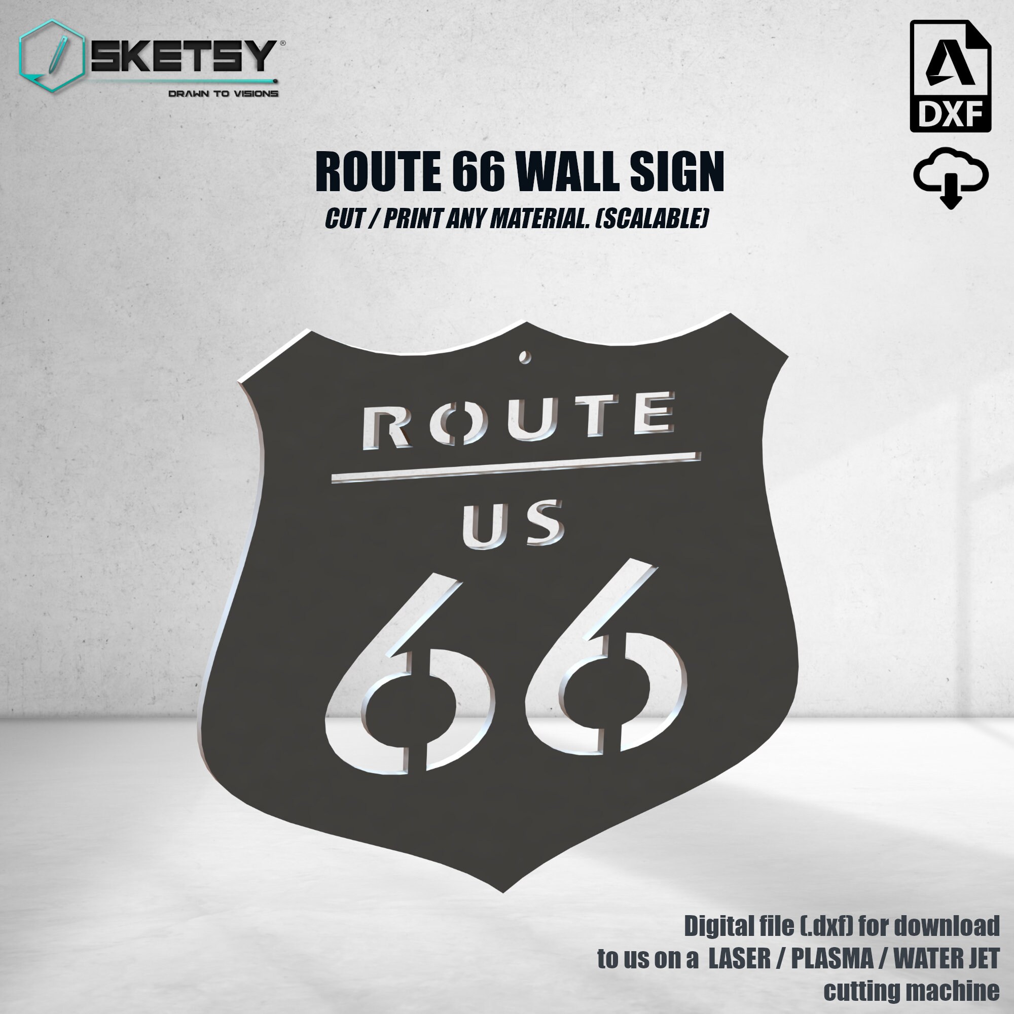 Route 66 Signs Dxf Files - Etsy