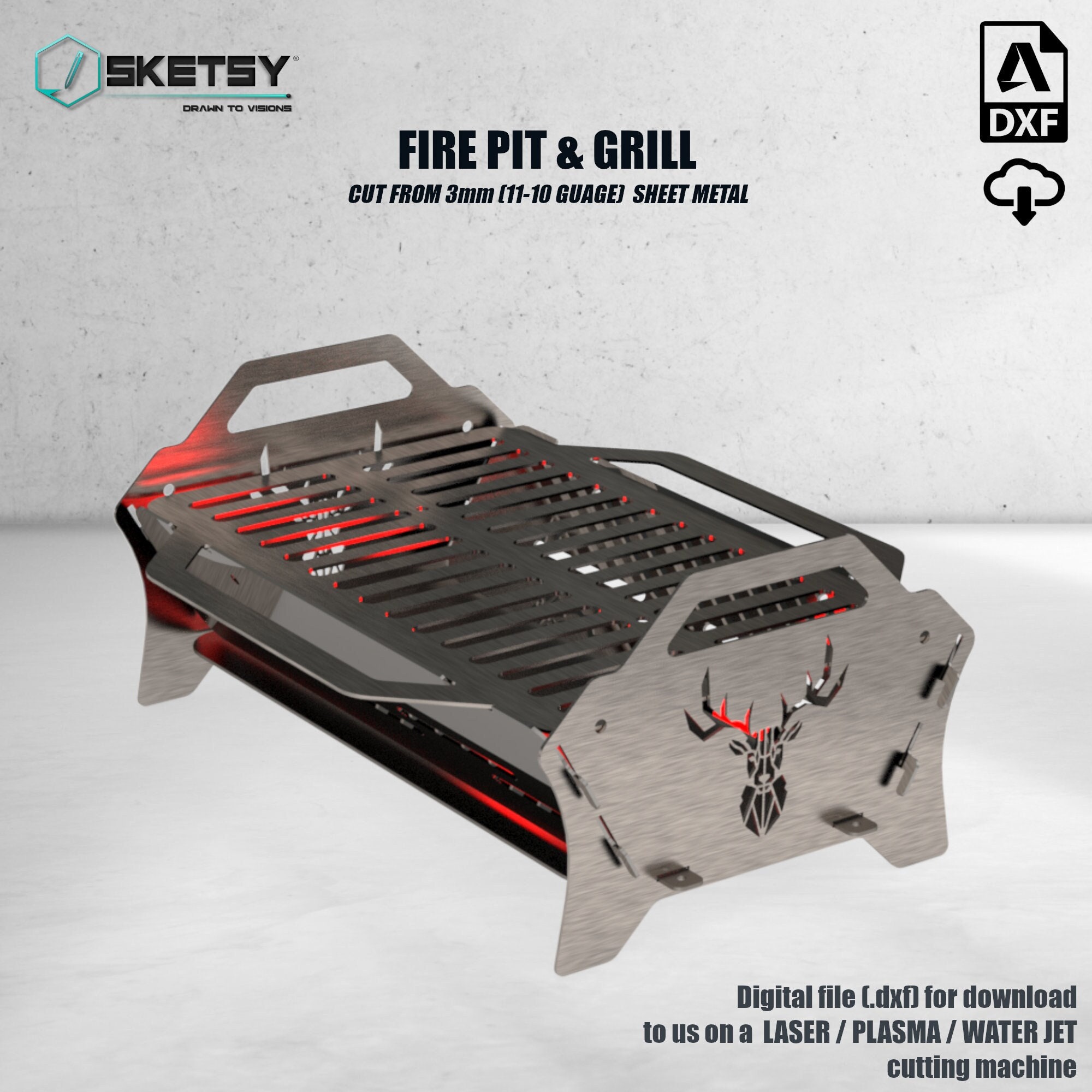 Fire Pit & Grill - CNC Ready Dxf Files - Etsy