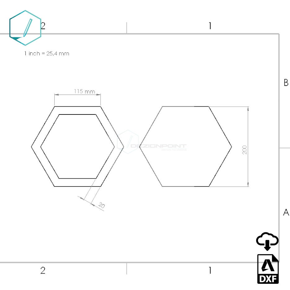 Hex Tiles - DXF Digital Files - Etsy