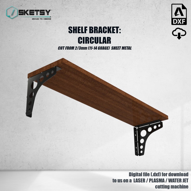 Shelf Bracket DXF File for CNC Cutting - Circular - Etsy