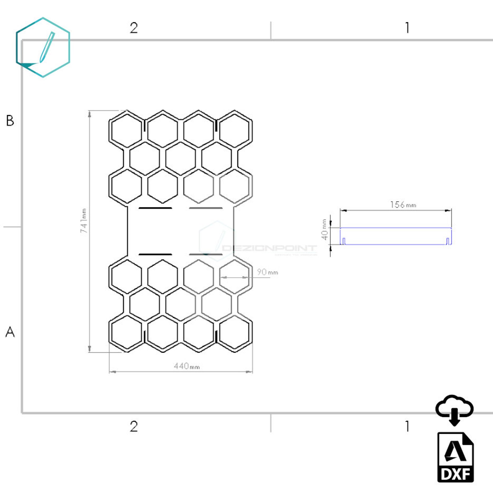 Wine Rack Hex Style DXF Digital File - Etsy