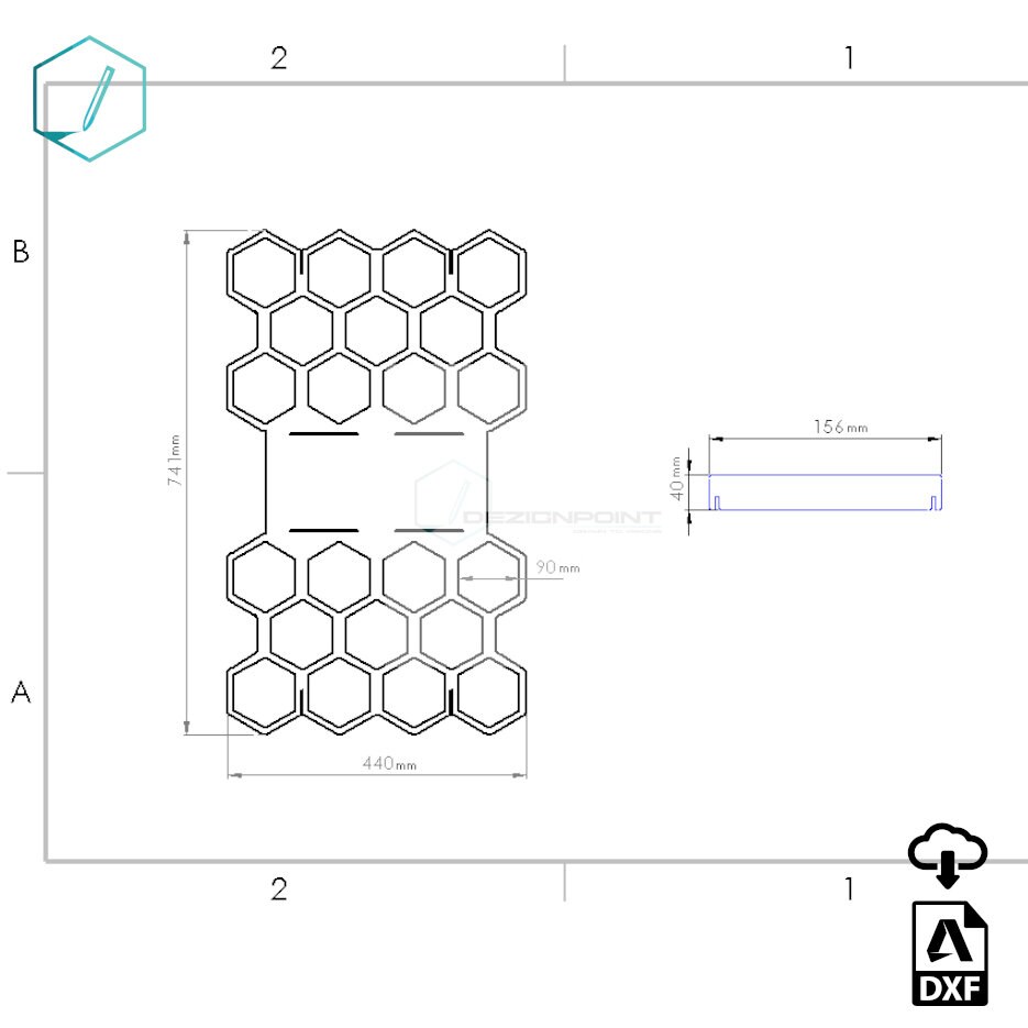 Wine Rack Hex Style DXF Digital File - Etsy