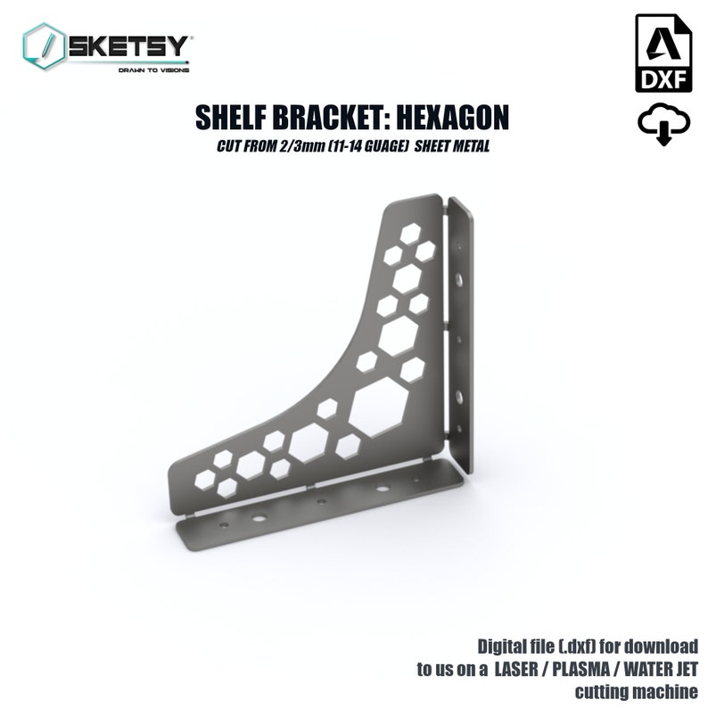 Shelf Bracket DXF File for CNC Cutting - Hexagon 2 - Etsy UK