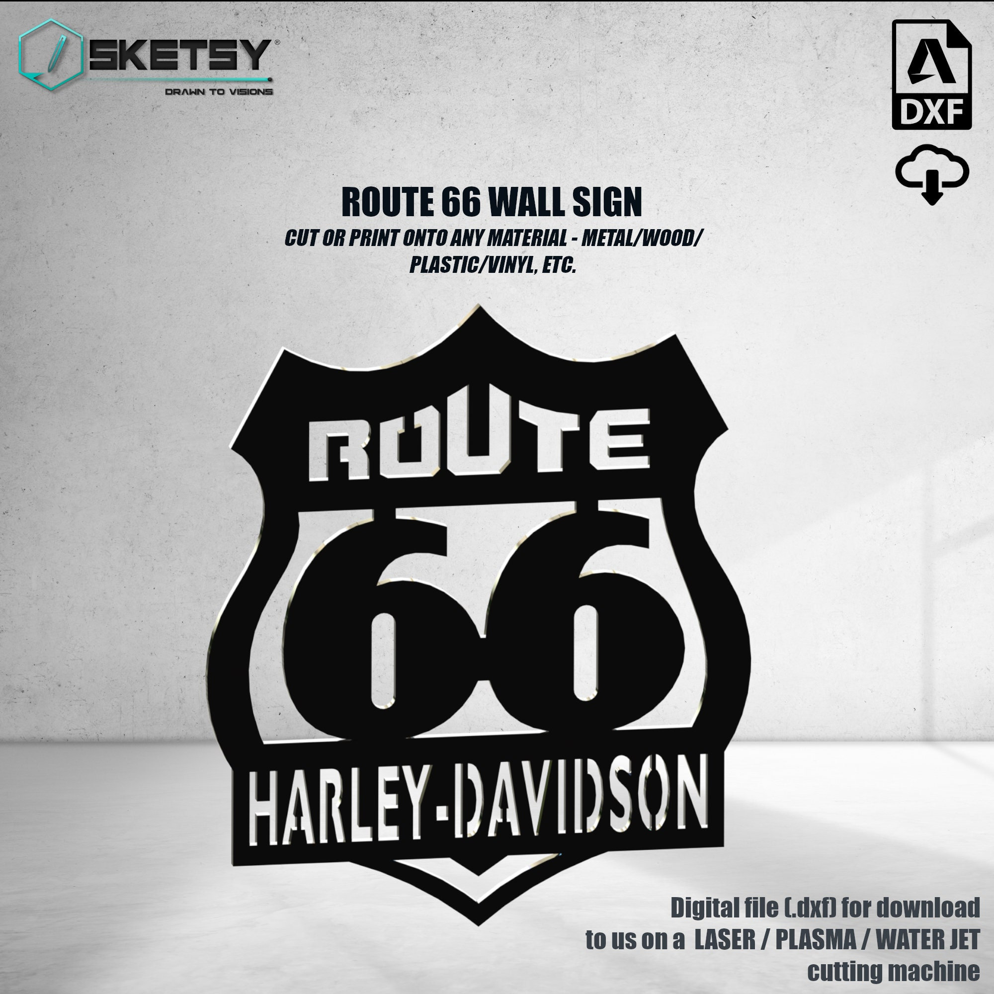 Route 66 Signs Dxf Files - Etsy