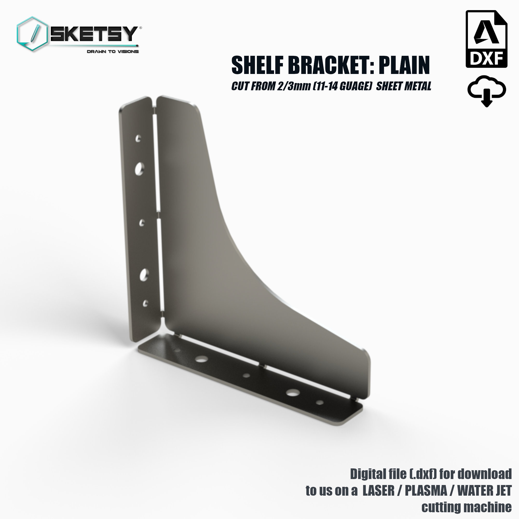 Shelf Bracket DXF File for CNC Cutting - Etsy