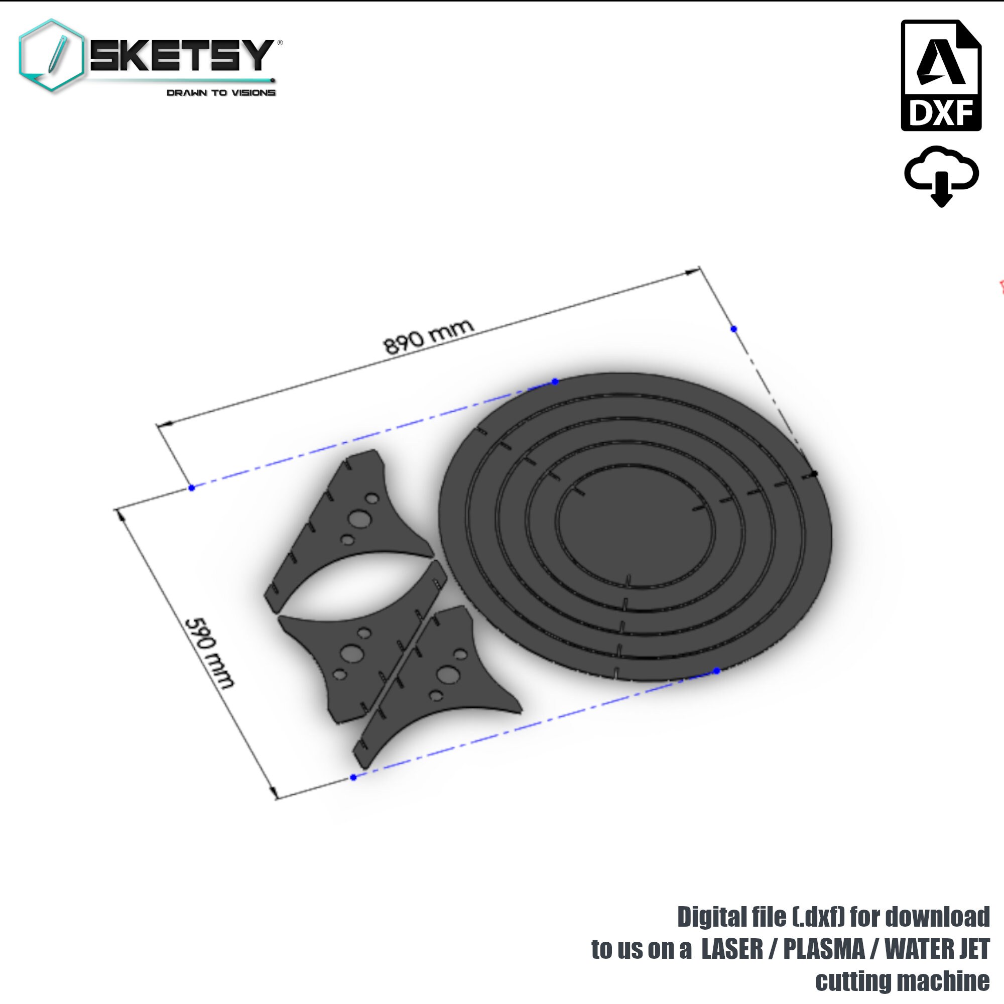 Circular Fire Pit DXF Files - Etsy