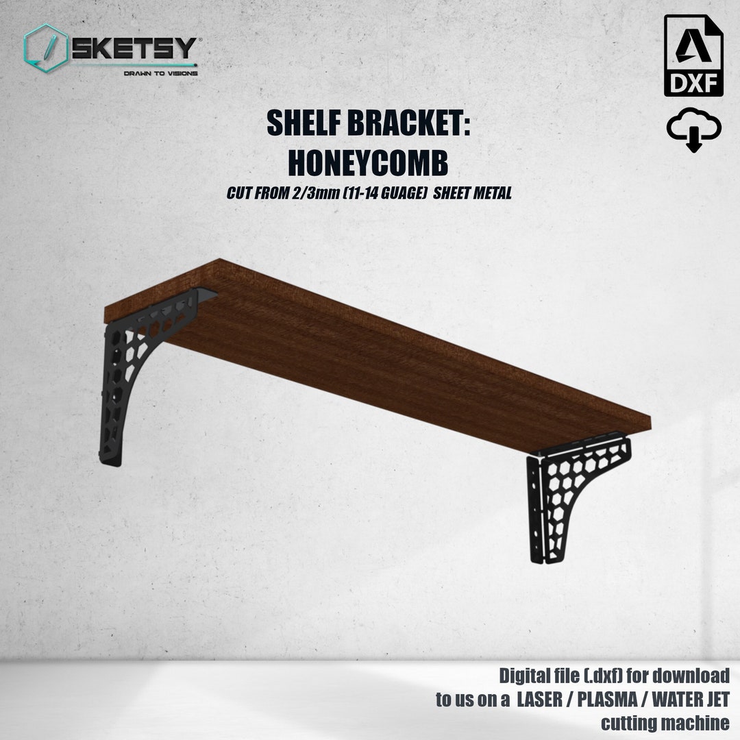 Shelf Bracket DXF File for CNC Cutting - Honeycomb 1 - Etsy