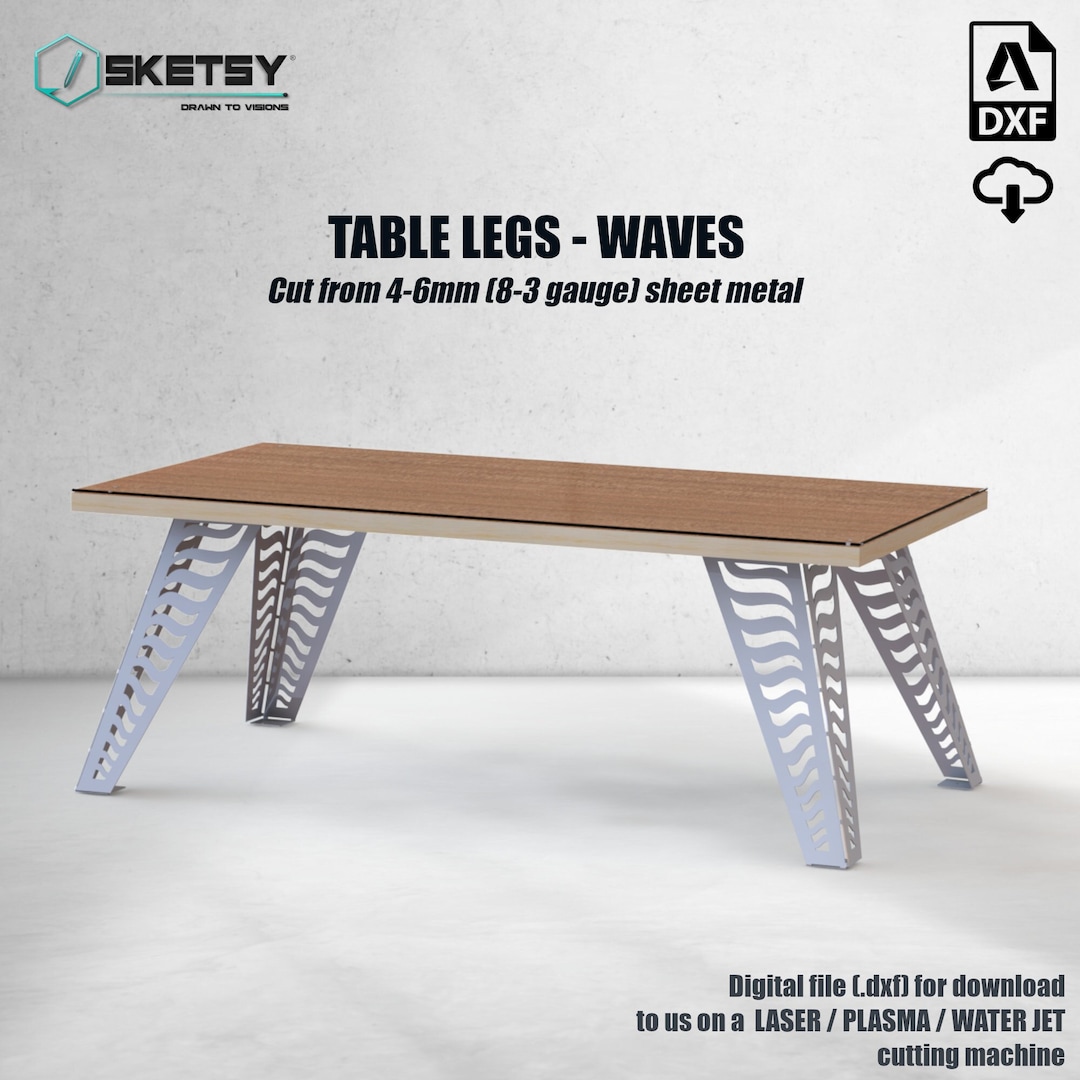 Wave Styled Table Legs DXF File for CNC Laser/plasma Cutting - Etsy