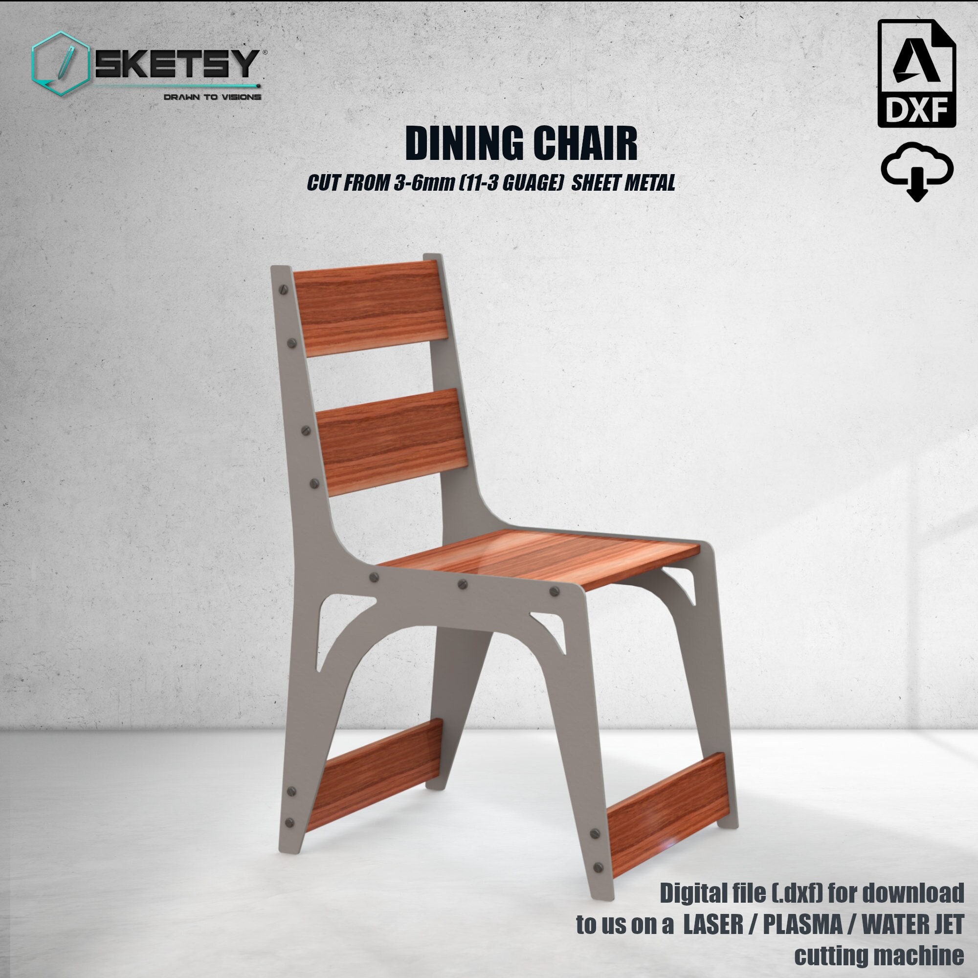 Dining Chair DXF File for Laser/plasma Cut - Etsy