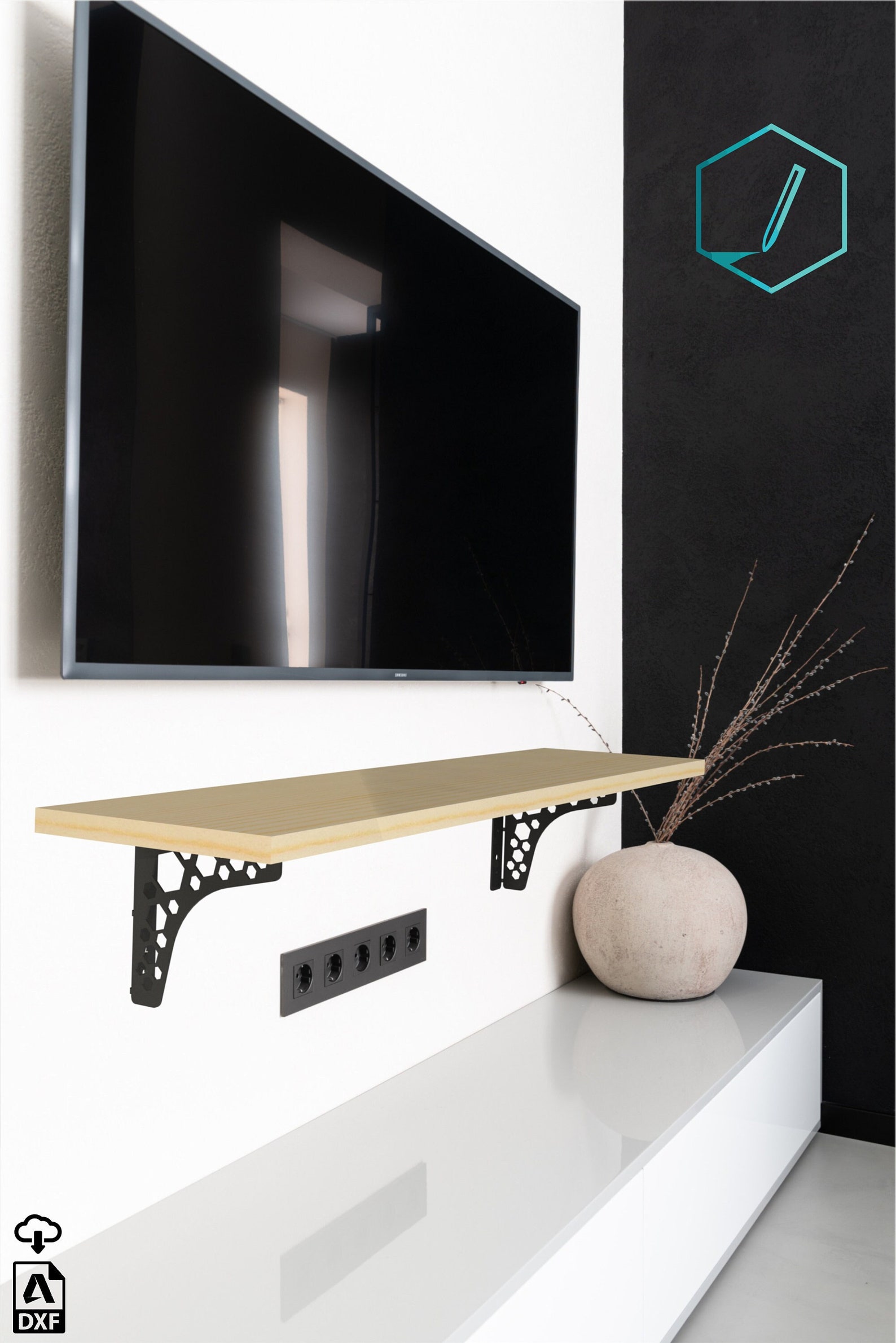 Shelf Bracket DXF File for CNC Cutting Hexagon 2 - Etsy