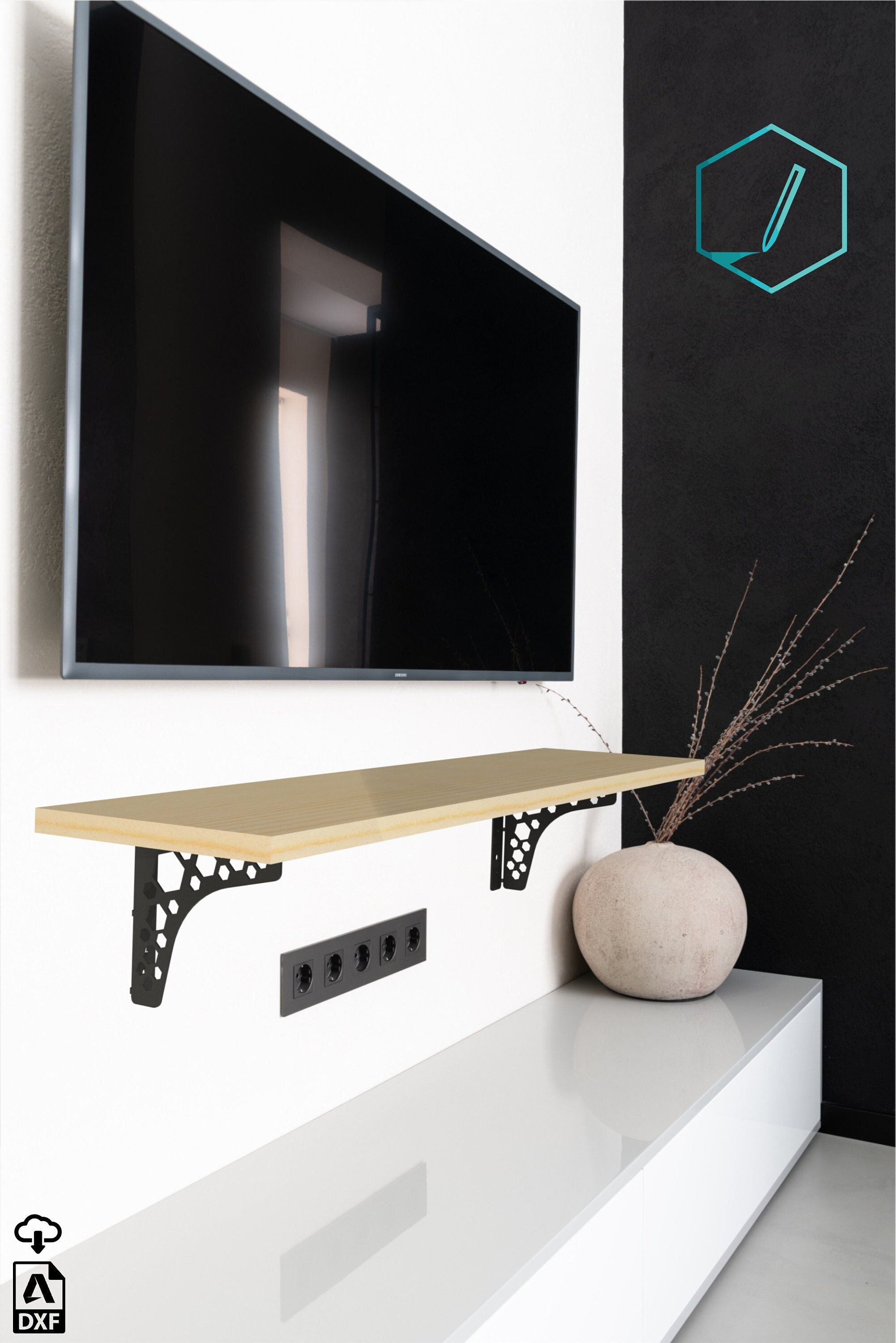 Shelf Bracket DXF File for CNC Cutting Hexagon 2 - Etsy Canada