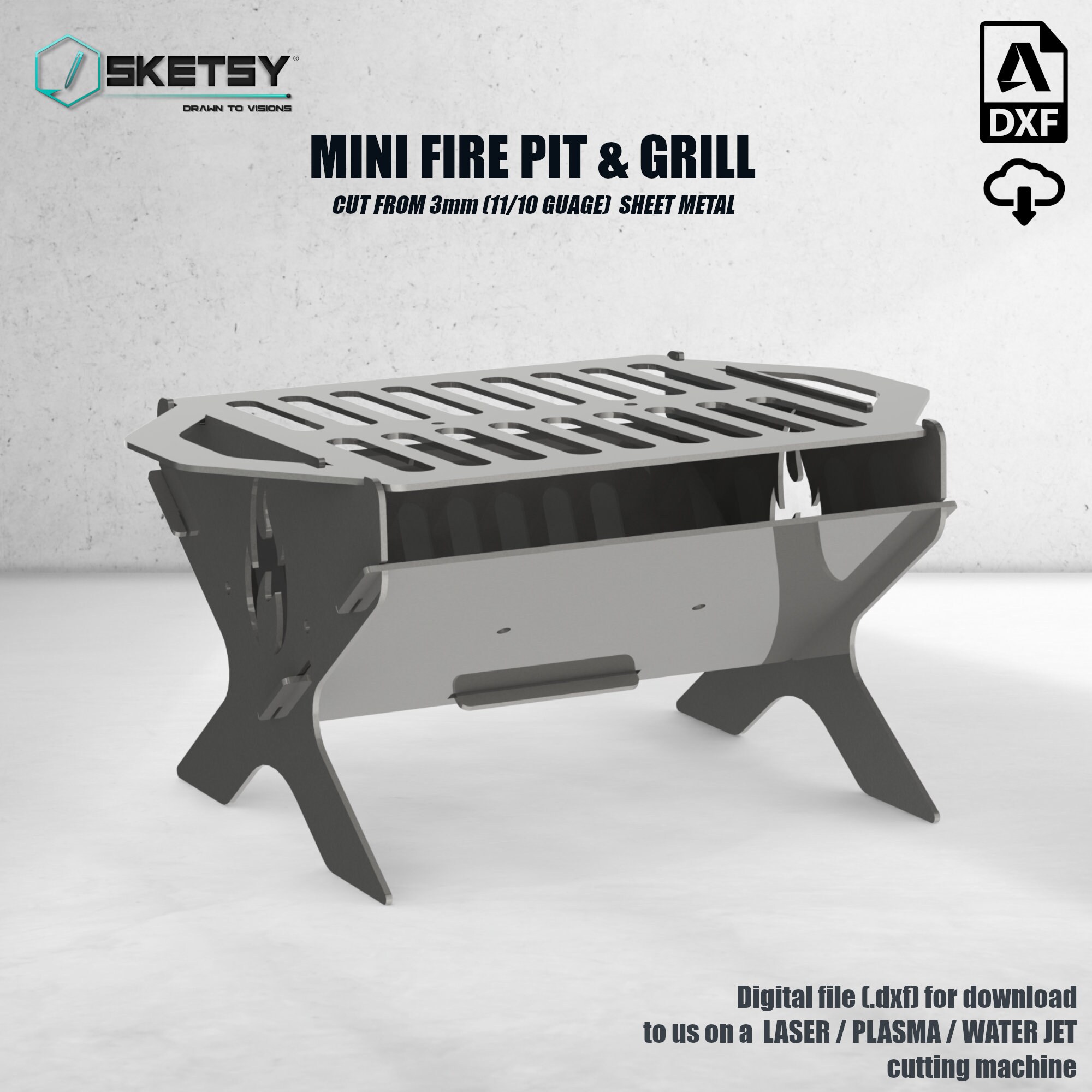 Mini Fire Pit Dxf Files - Etsy