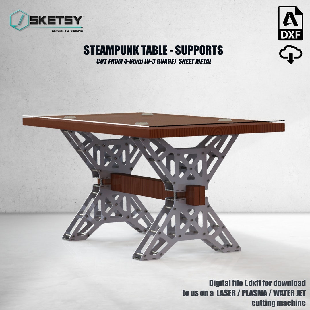 Industrial/steampunk Table Legs DXF File for Cnc Cutting - Etsy
