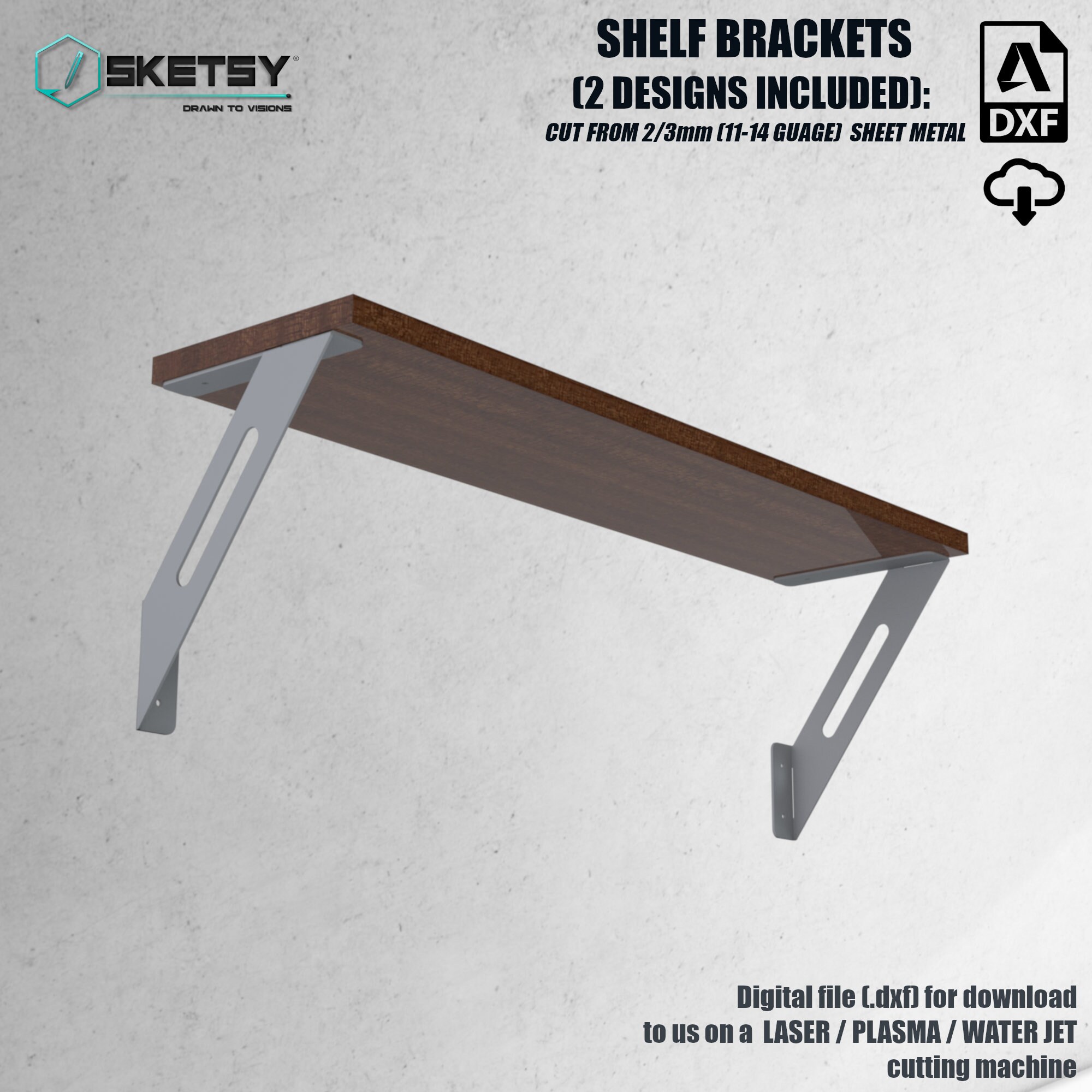 Shelf Bracket DXF File for CNC Cutting - Skew - Etsy
