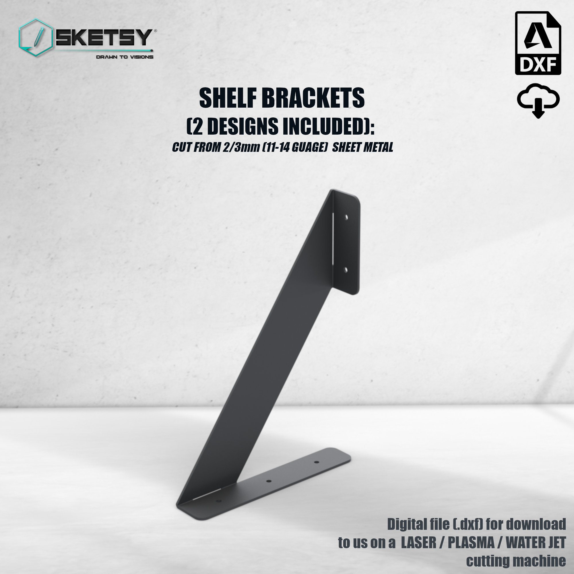 Shelf Bracket DXF File for CNC Cutting - Skew - Etsy