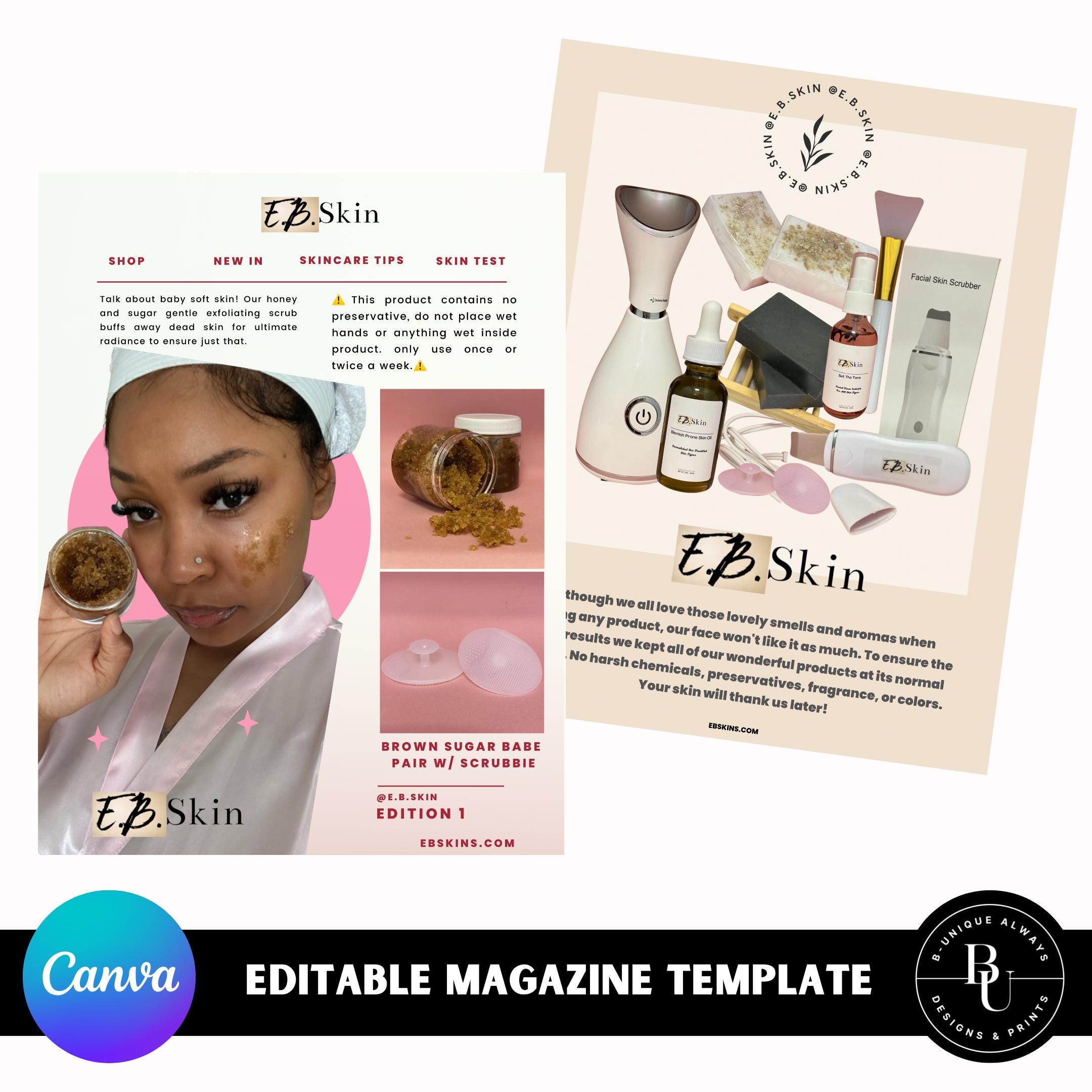 Editable Magazine Template Design - Etsy