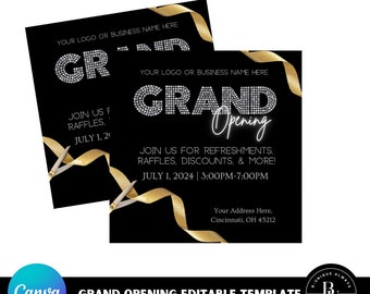 Grand Opening Canva Flyer Template, Editable Grand Opening Invite ...