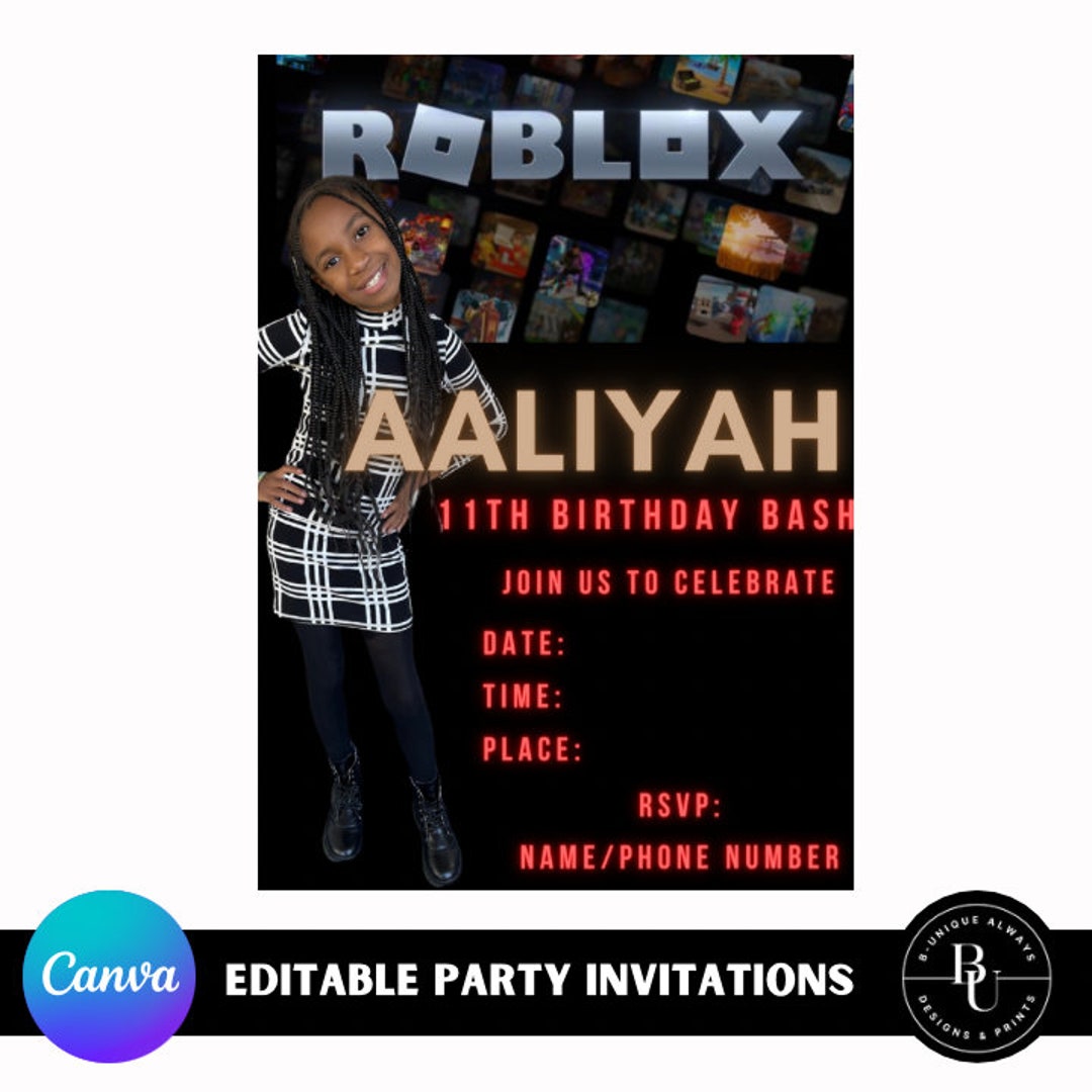 Roblox Editable Party Invitation - Etsy