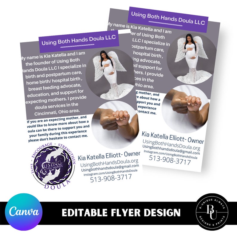 Doula Flyer Editable Template - Etsy