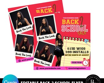 Back 2 School Sale Flyer Template Canva Editable PNG - Etsy