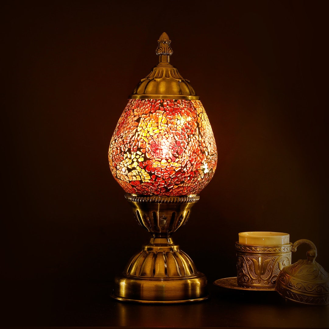 Marrakech Handmade Turkish Mosaic Glass Art LED Table Lamp for - Etsy UK